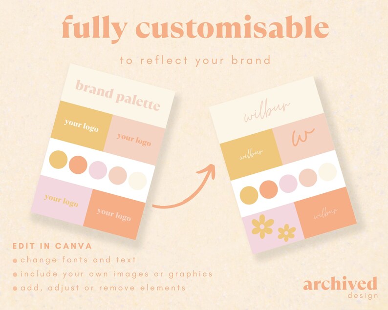 Brand Colour Palette Template - Editable Canva Template - Small ...