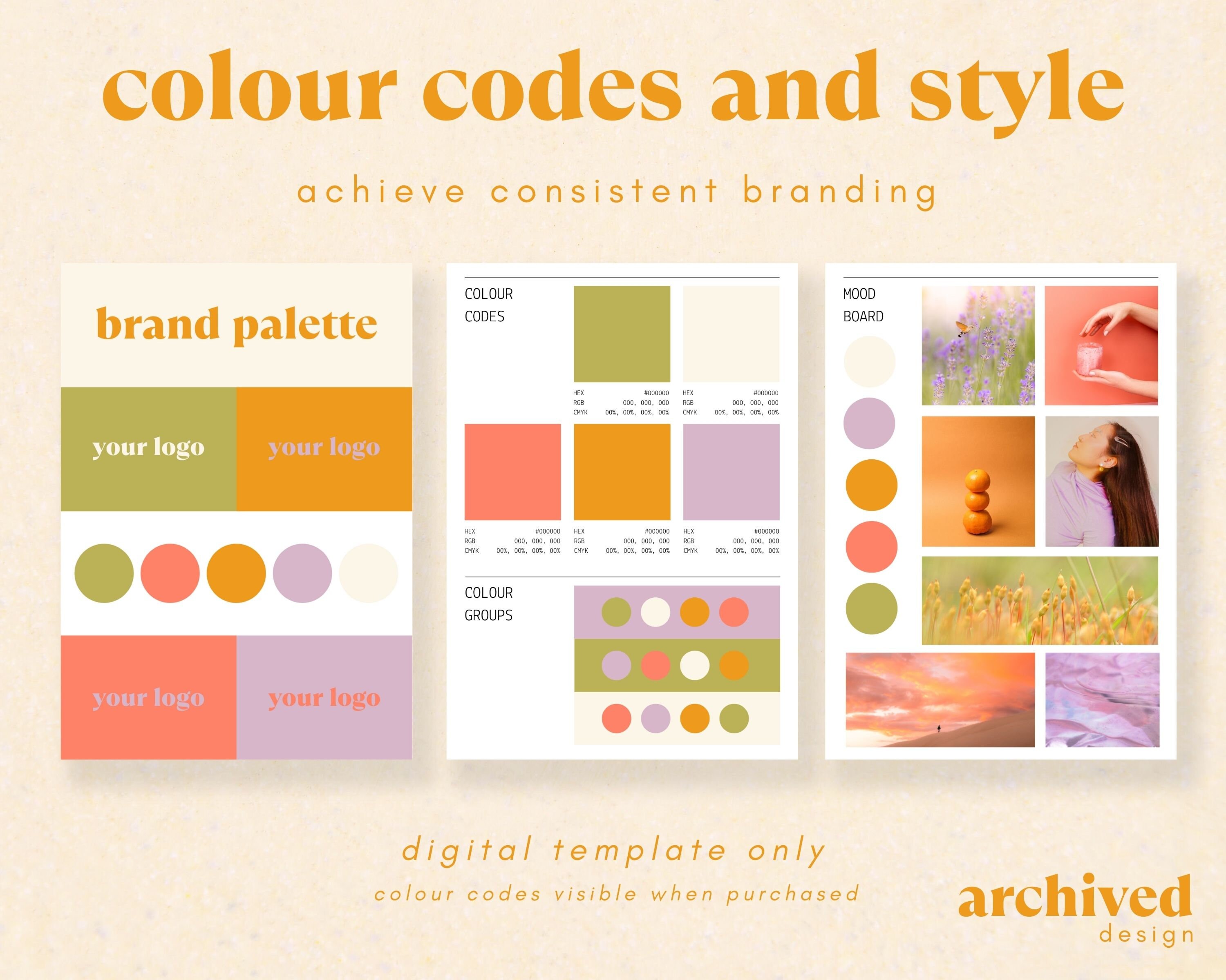 Brand Colour Palette Template - Editable Canva Template - Small ...
