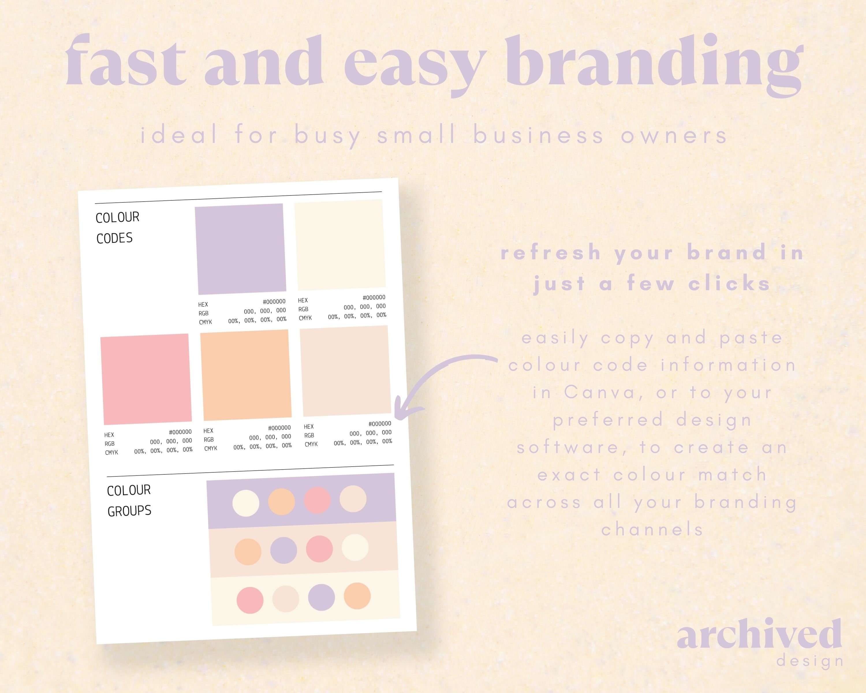 Brand Colour Palette Template - Editable Canva Template - Small ...