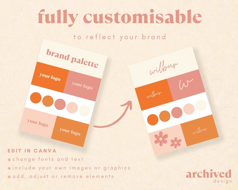 Brand Colour Palette Template - Editable Canva Template - Small ...