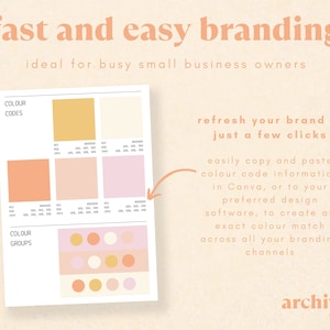 Brand Colour Palette Template - Editable Canva Template - Small ...