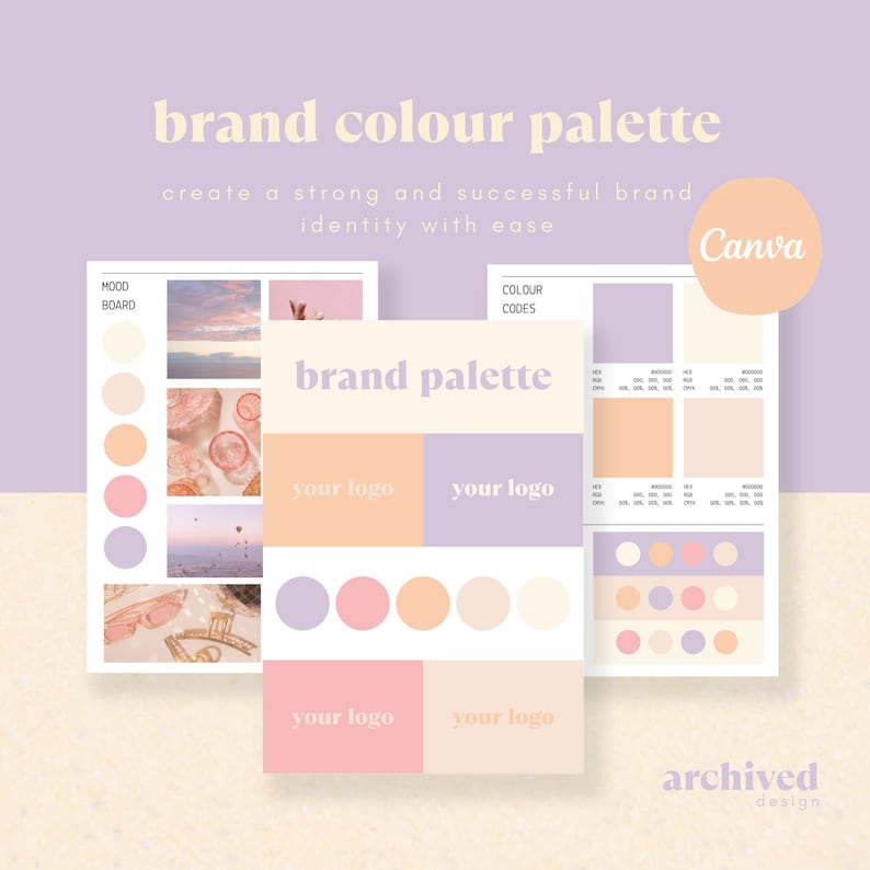 Brand Colour Palette Template - Editable Canva Template - Small ...