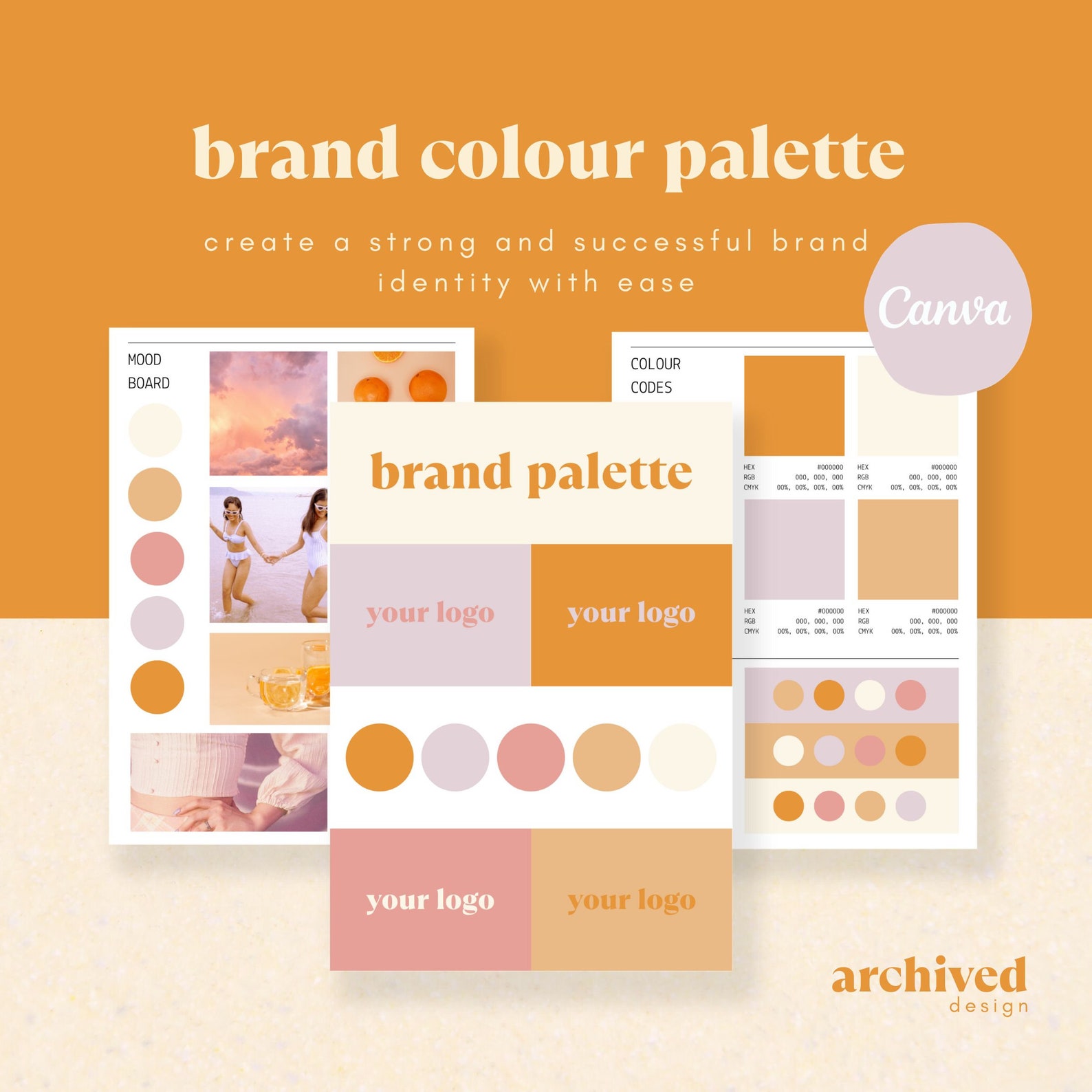 Brand Colour Palette Template - Editable Canva Template - Small ...