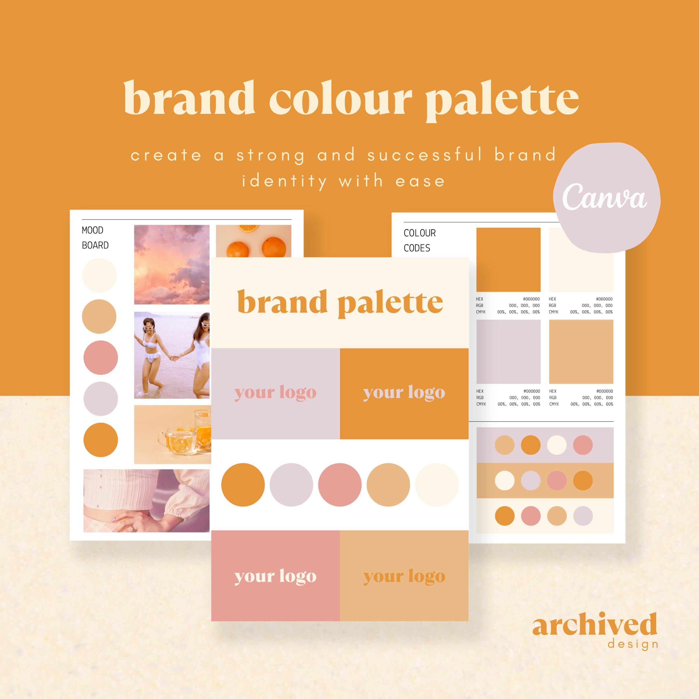 Brand Colour Palette Template - Editable Canva Template - Small ...
