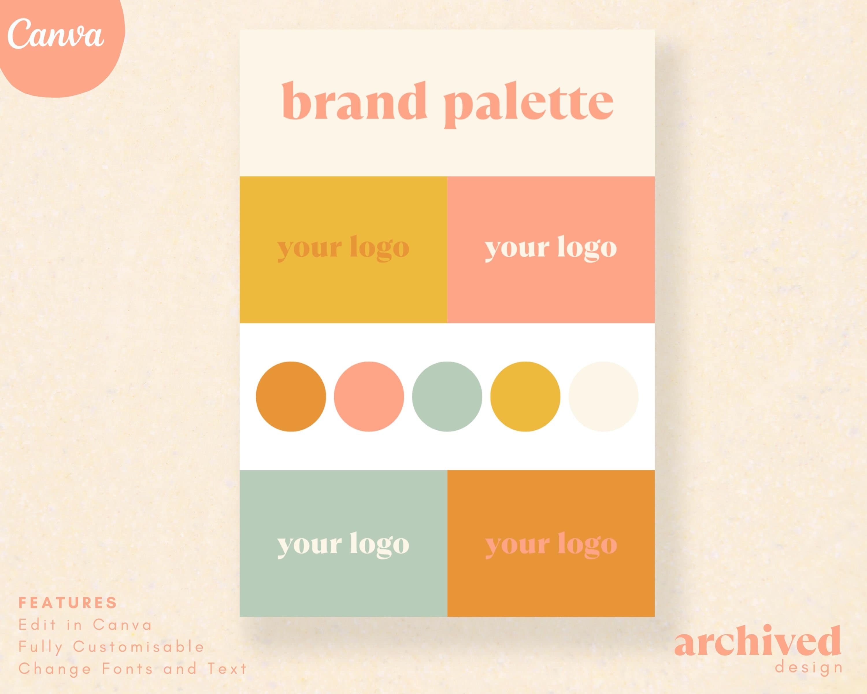 Brand Colour Palette Template Editable Canva Template - Etsy
