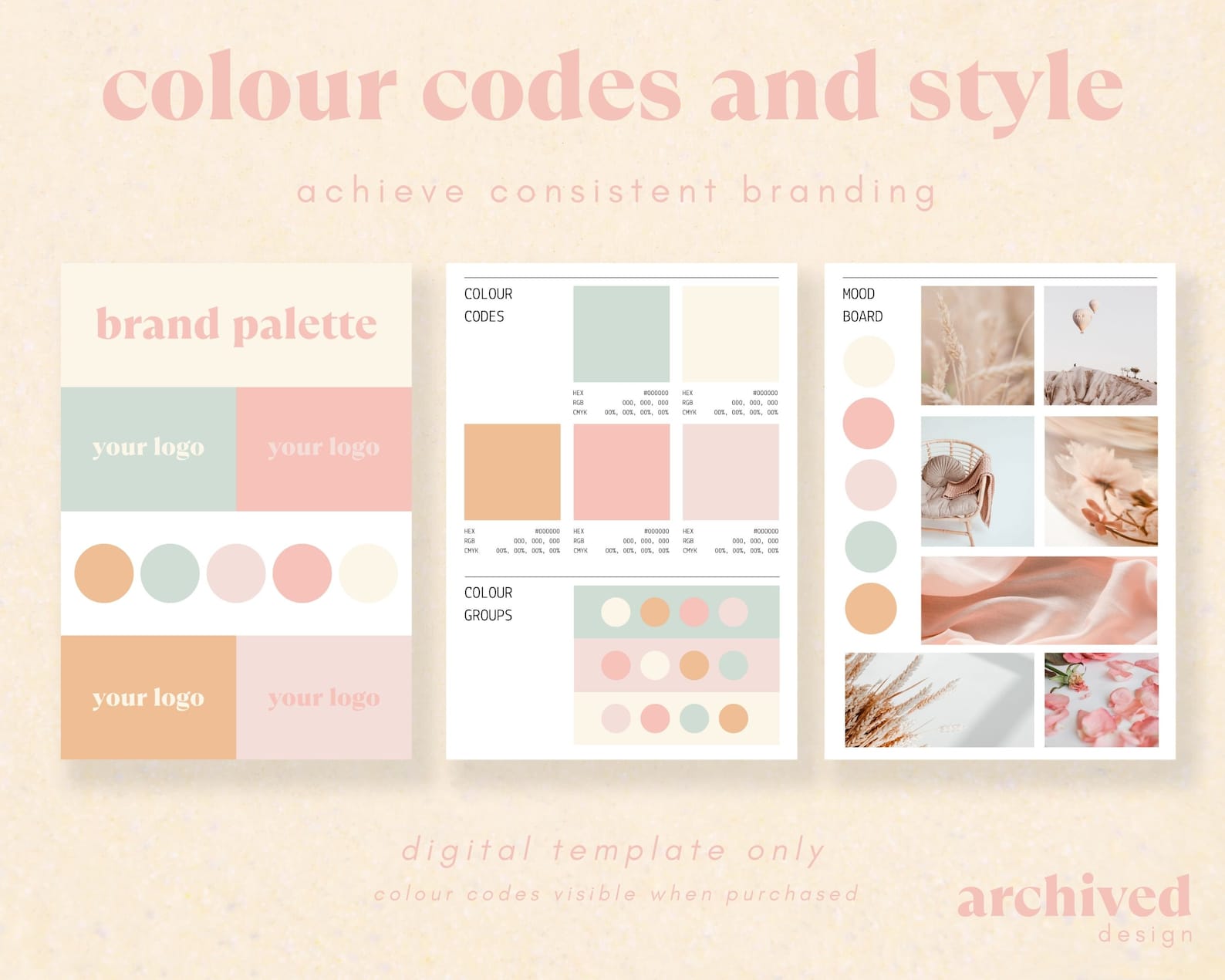 Brand Colour Palette Template - Editable Canva Template - Small ...