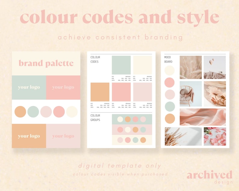 Brand Colour Palette Template - Editable Canva Template - Small ...