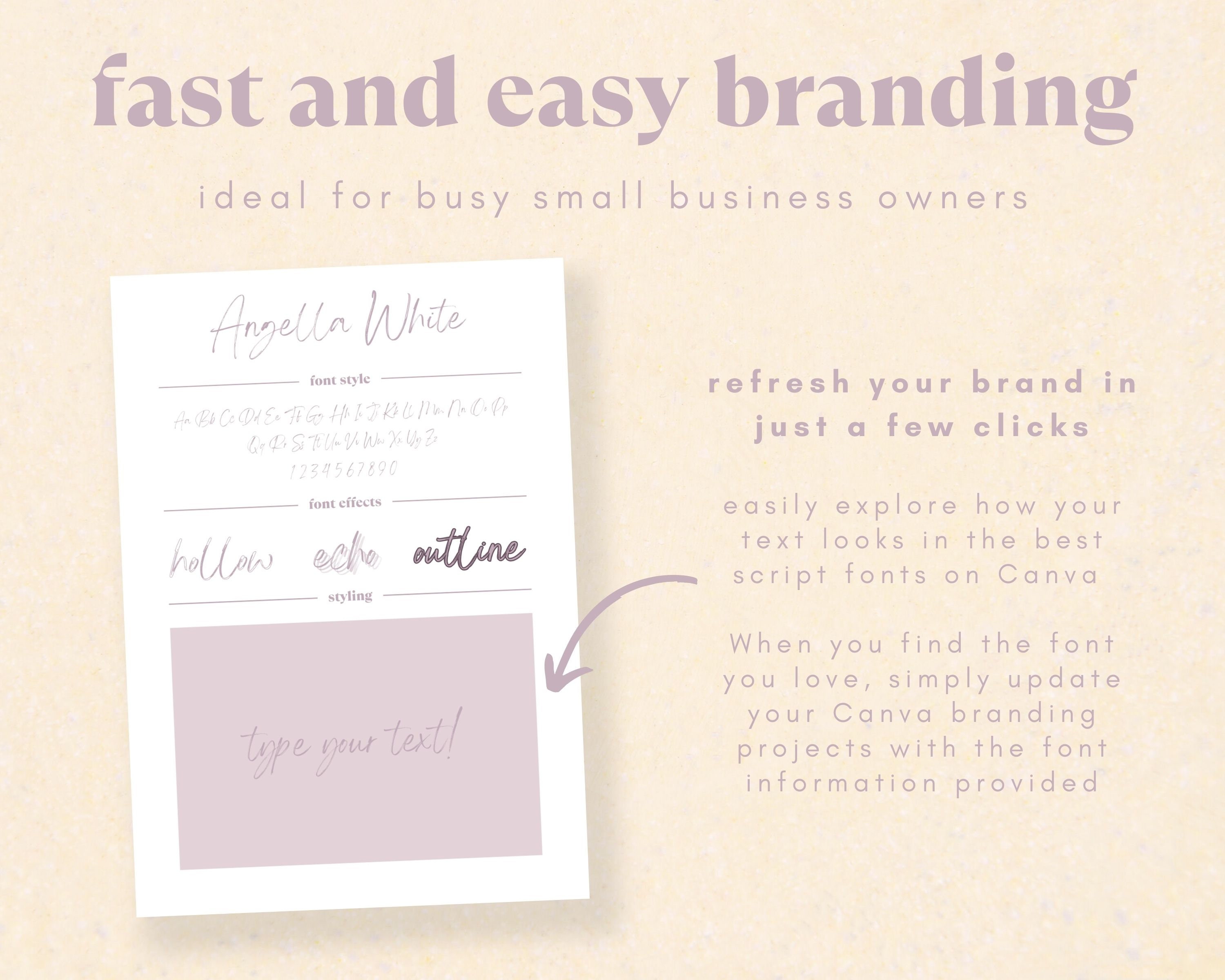 Script Canva Font Guide Font Bundle for Small Business Editable Canva ...