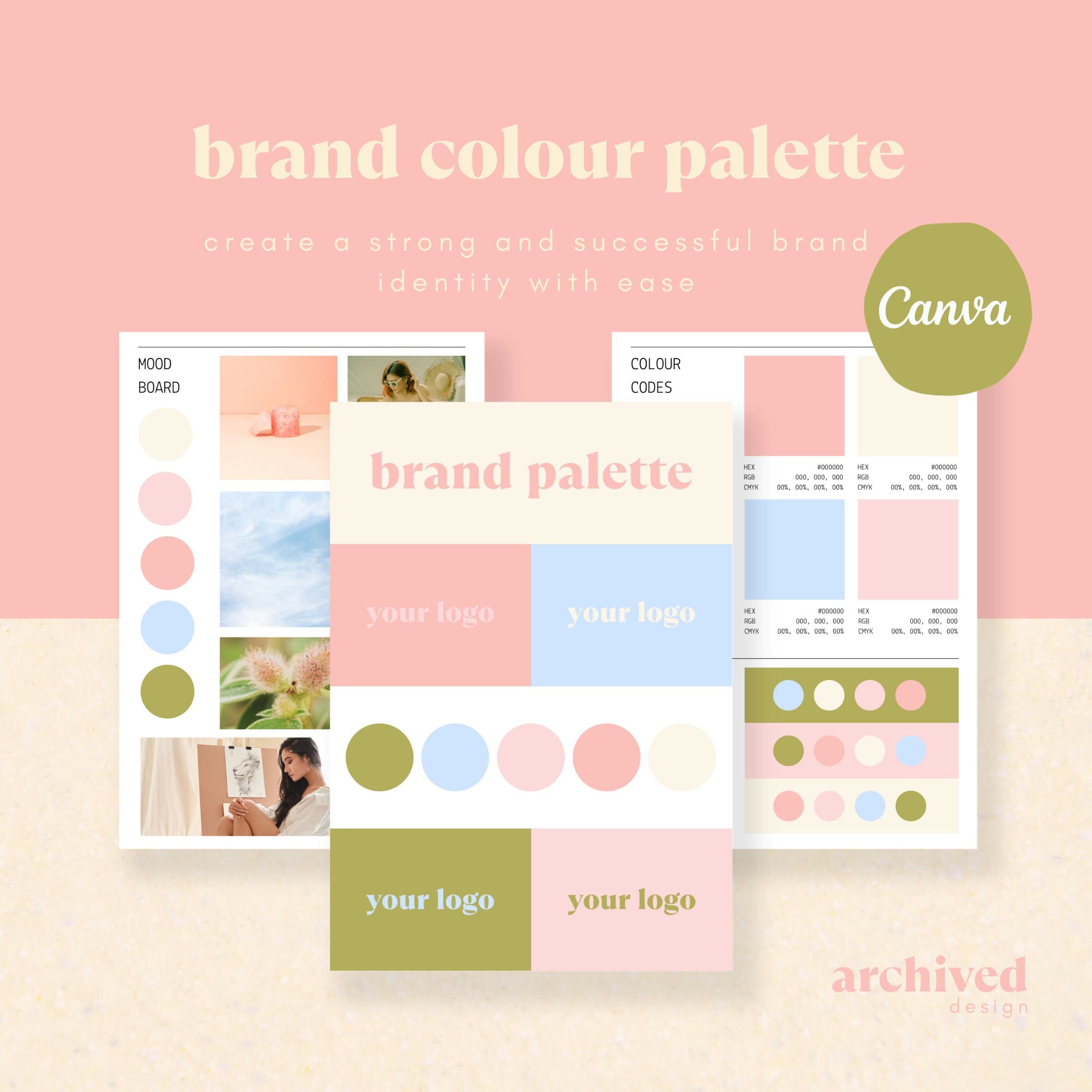 Brand Colour Palette Template - Editable Canva Template - Small ...
