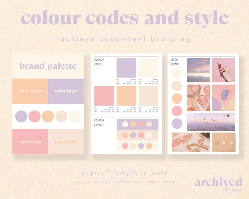 Brand Colour Palette Template - Editable Canva Template - Small ...