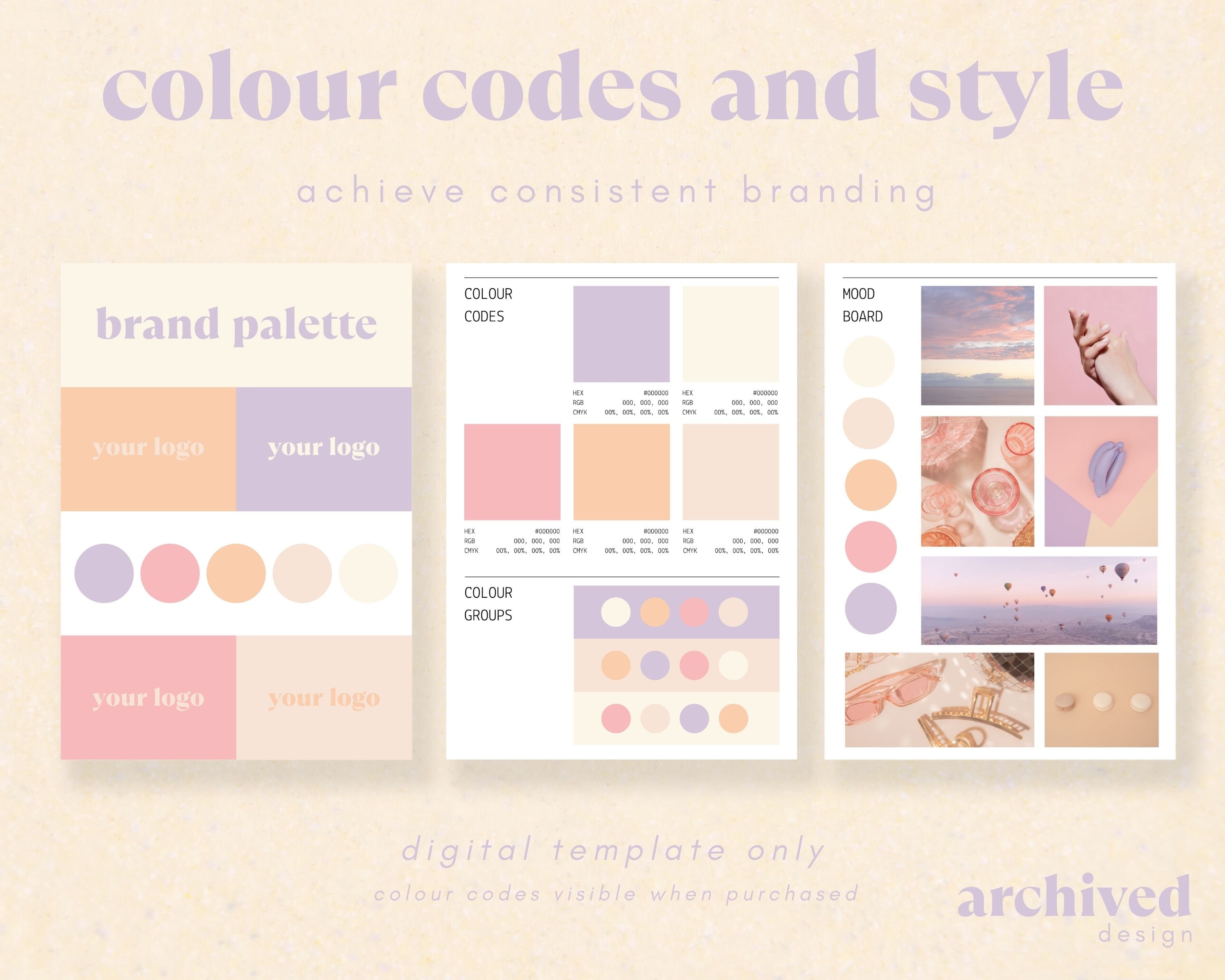 Brand Colour Palette Template - Editable Canva Template - Small ...