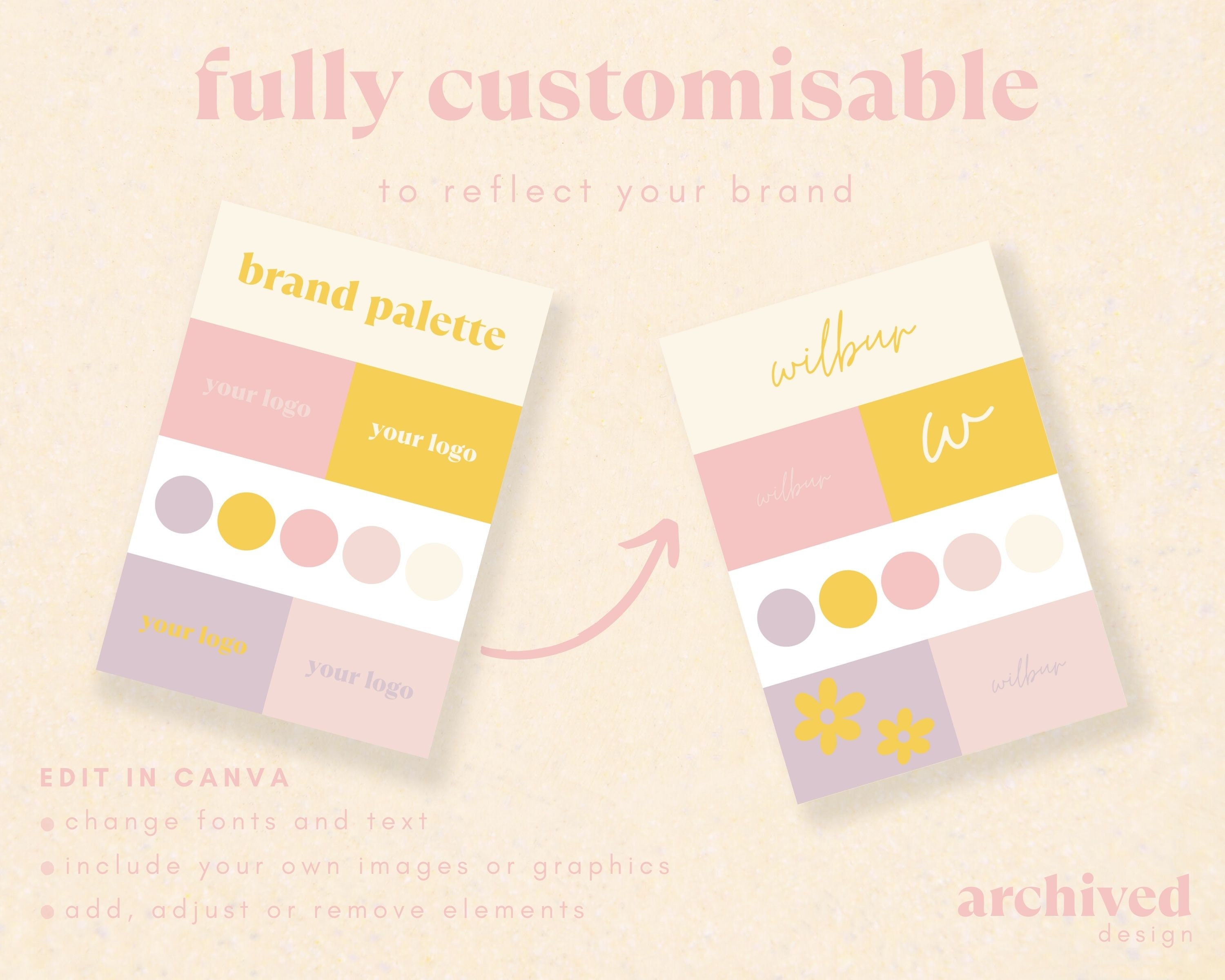 Brand Colour Palette Template - Editable Canva Template - Small ...
