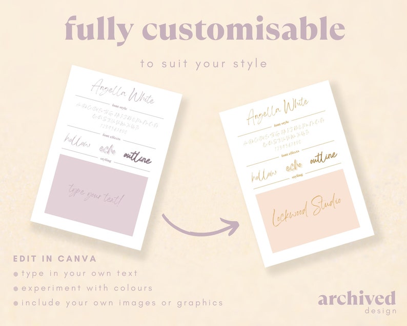 Script Canva Font Guide Font Bundle for Small Business Editable Canva ...