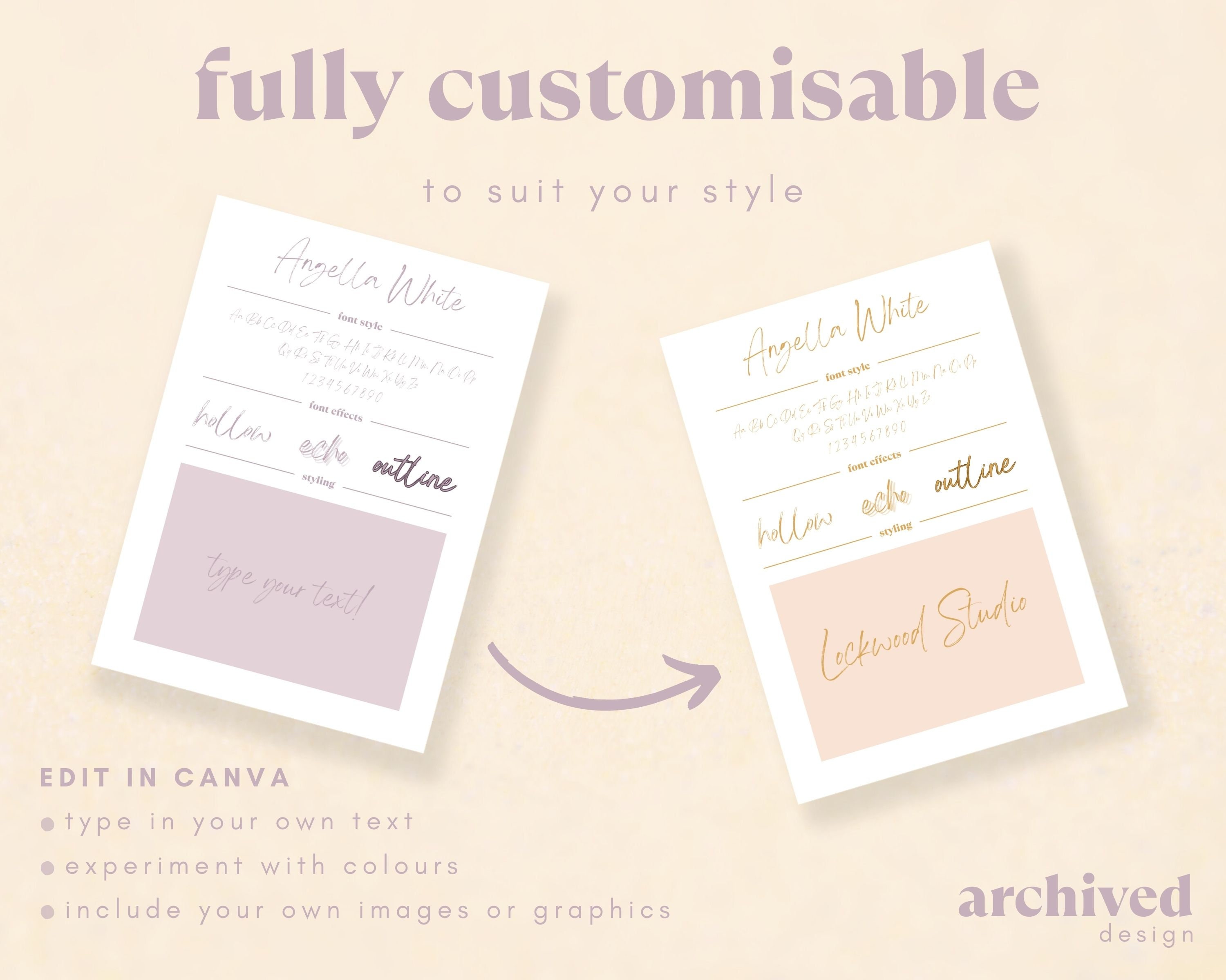 Script Canva Font Guide Font Bundle for Small Business Editable Canva ...