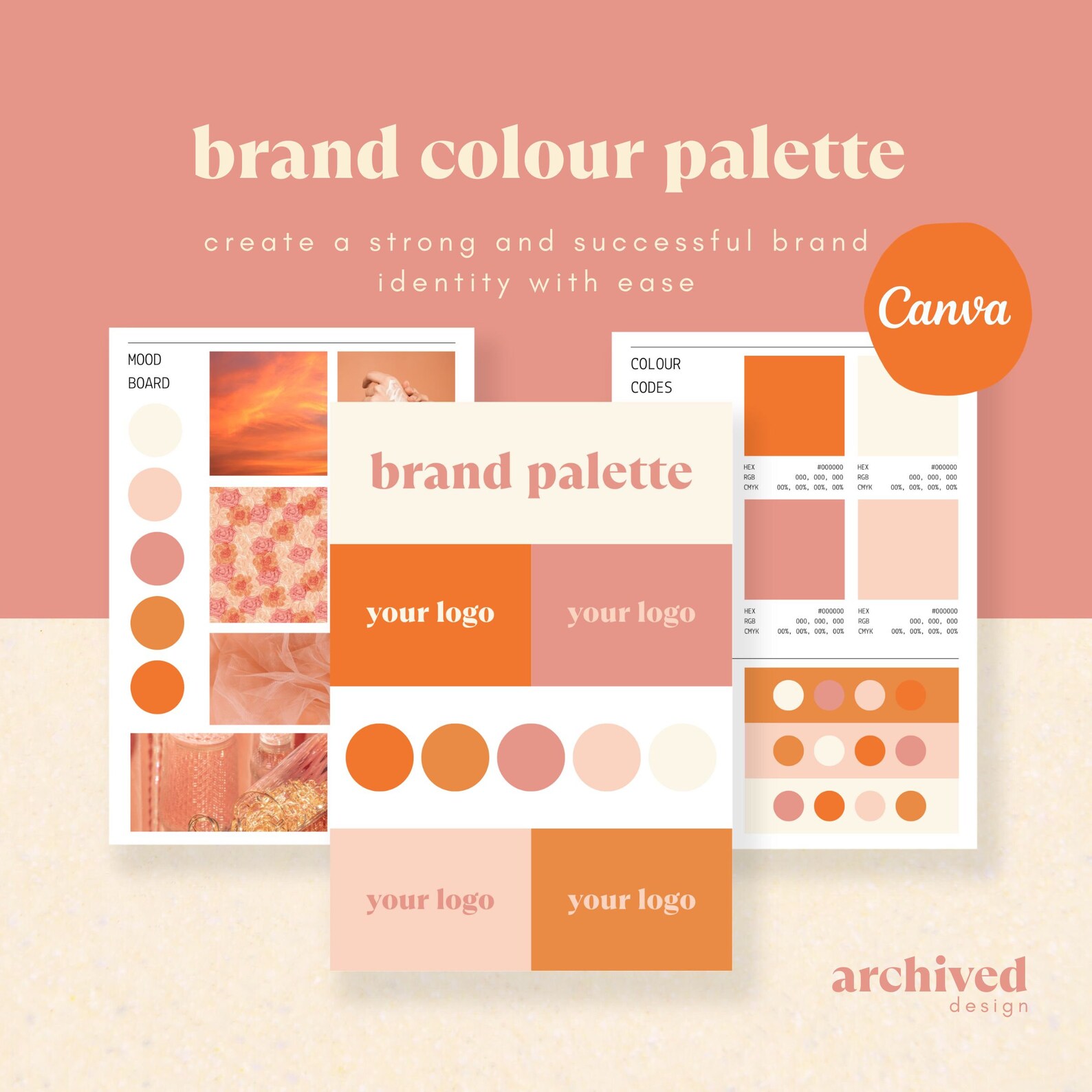 Brand Colour Palette Template - Editable Canva Template - Small ...