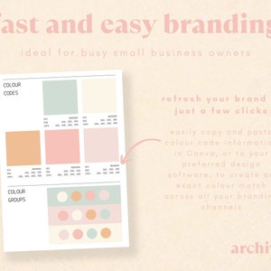 Brand Colour Palette Template - Editable Canva Template - Small ...