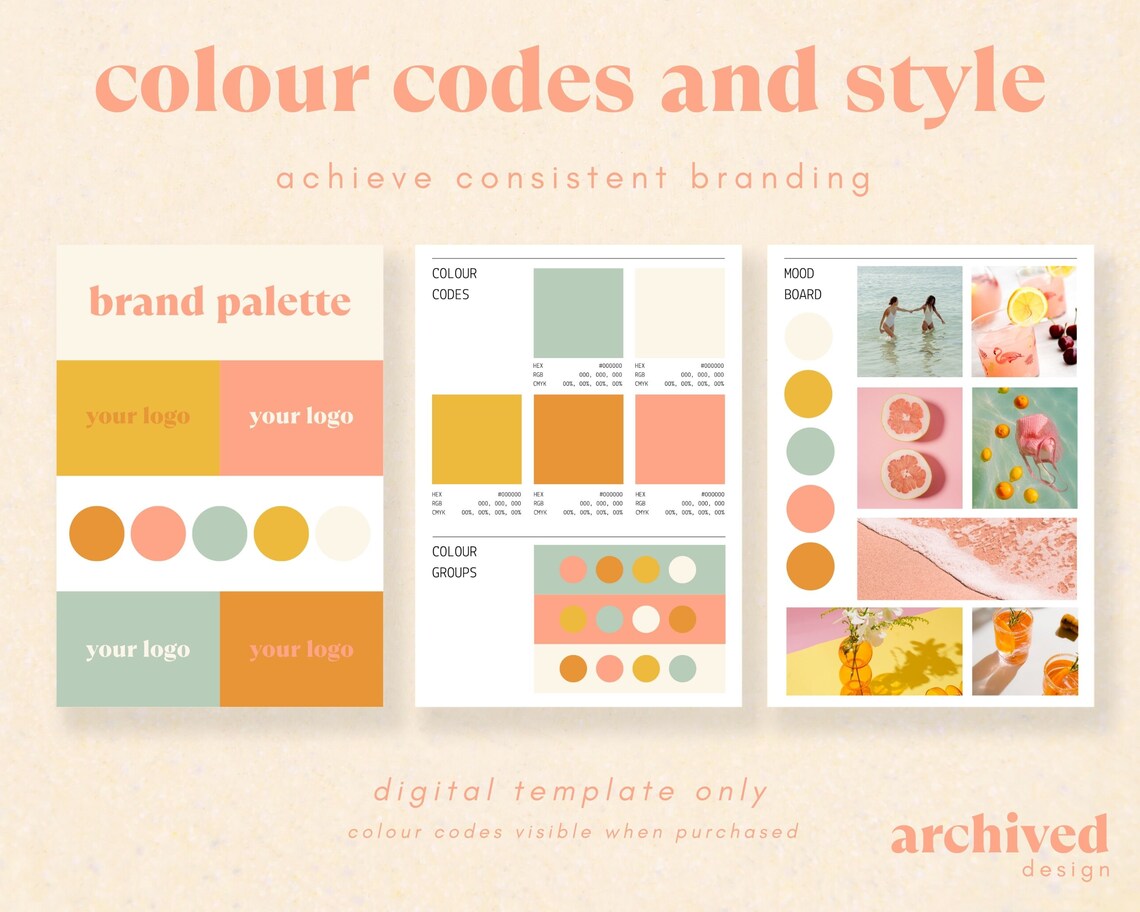 Brand Colour Palette Template Editable Canva Template - Etsy