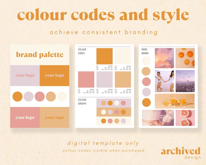Brand Colour Palette Template - Editable Canva Template - Small ...