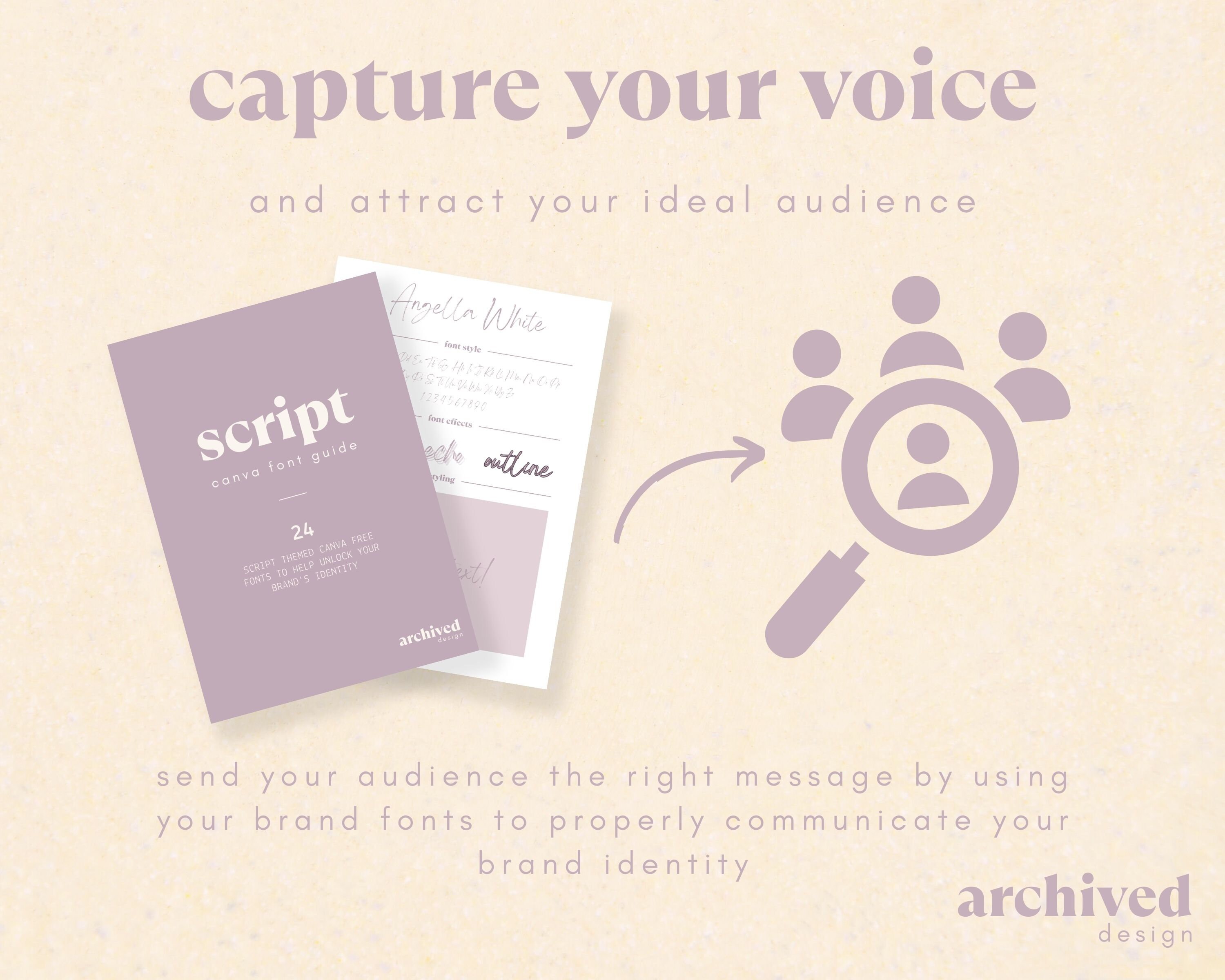 Script Canva Font Guide Font Bundle for Small Business Editable Canva ...