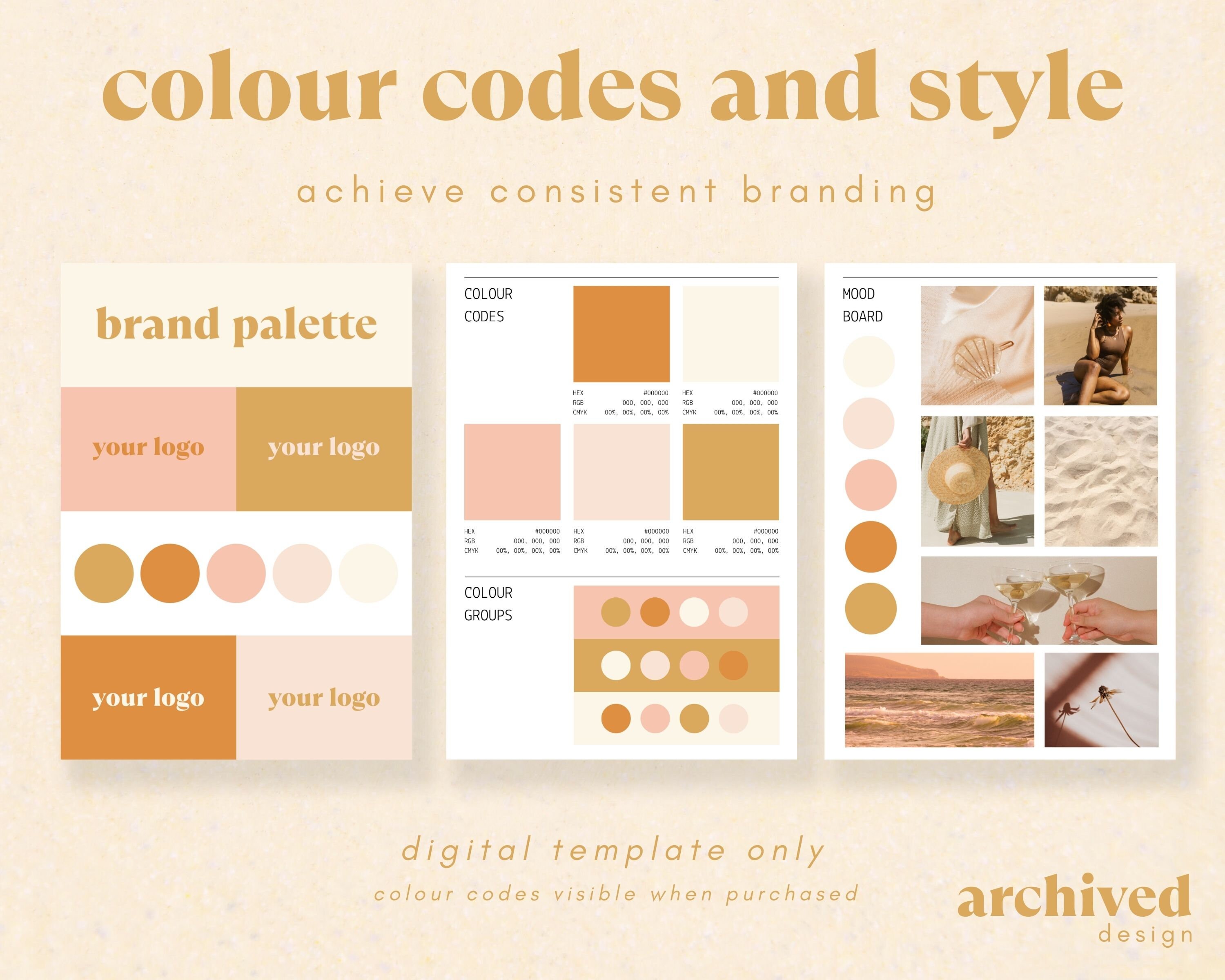 Brand Colour Palette Canva Template Branding Kit Small Business Brand ...