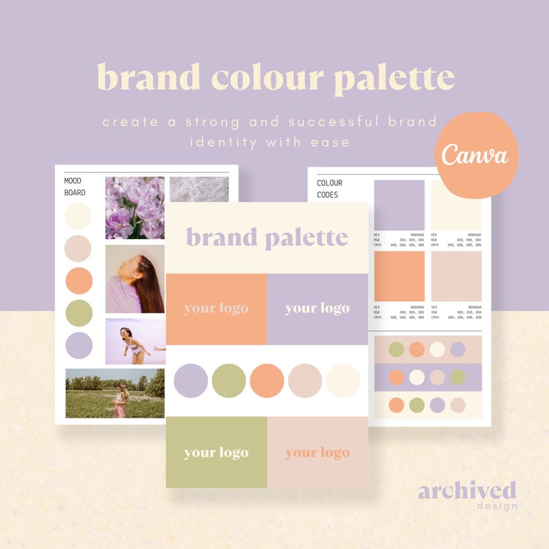Brand Colour Palette Template - Editable Canva Template - Small ...