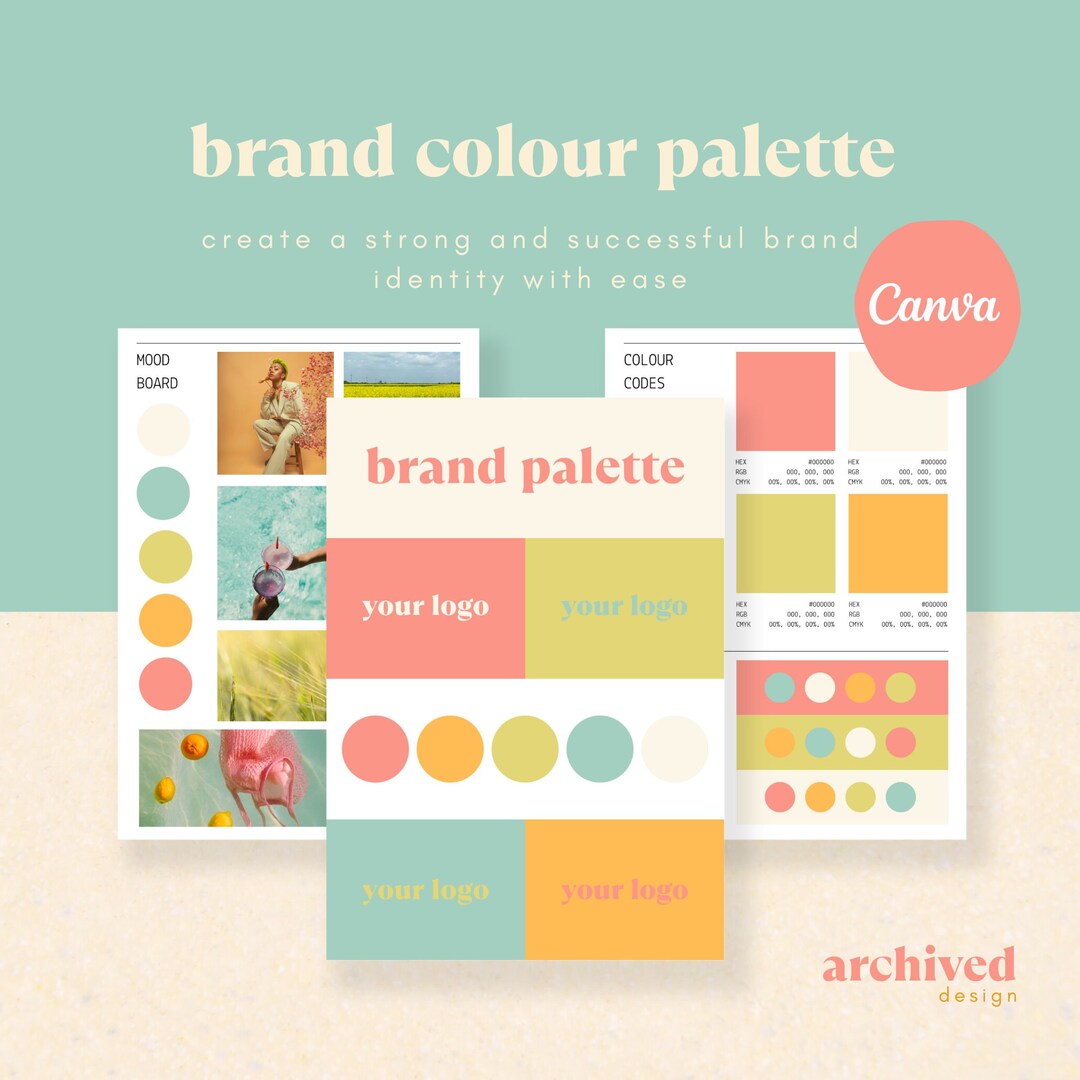 Brand Colour Palette Template - Editable Canva Template - Small ...