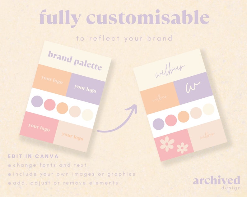 Brand Colour Palette Template - Editable Canva Template - Small ...