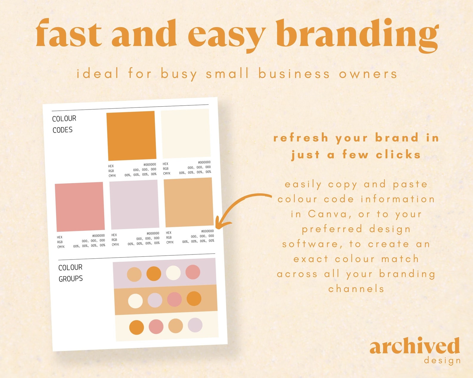 Brand Colour Palette Template - Editable Canva Template - Small ...