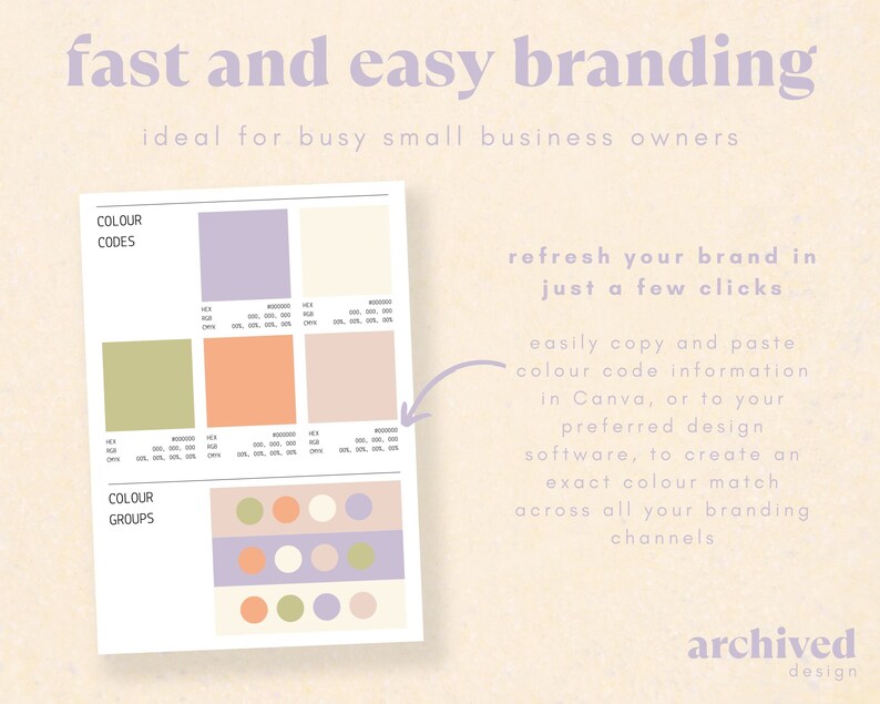 Brand Colour Palette Template - Editable Canva Template - Small ...