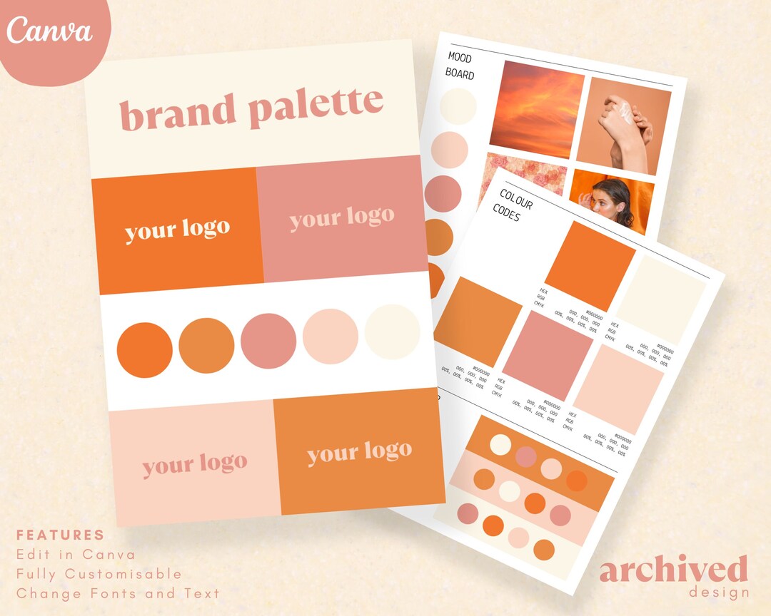 Brand Colour Palette Template Editable Canva Template - Etsy