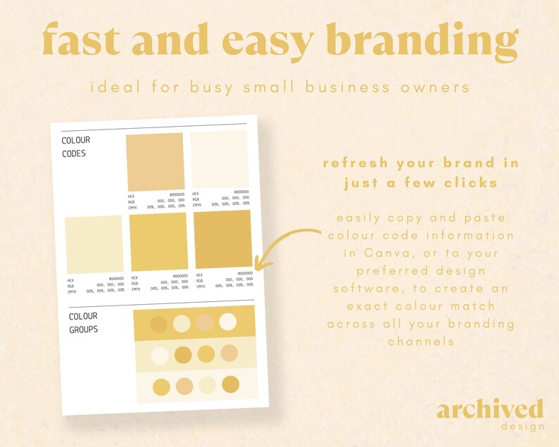 Brand Colour Palette Template - Editable Canva Template - Small ...