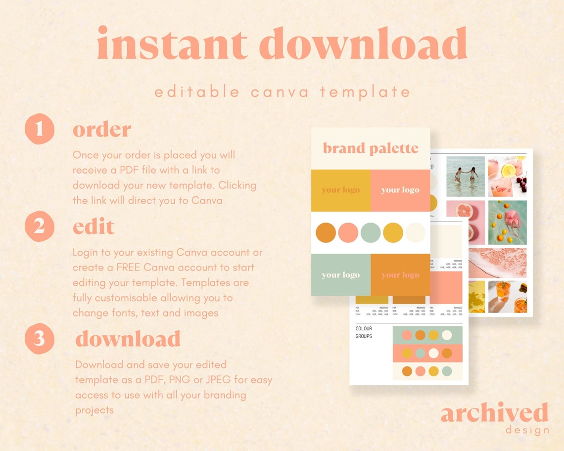 Brand Colour Palette Template Editable Canva Template Small Business ...