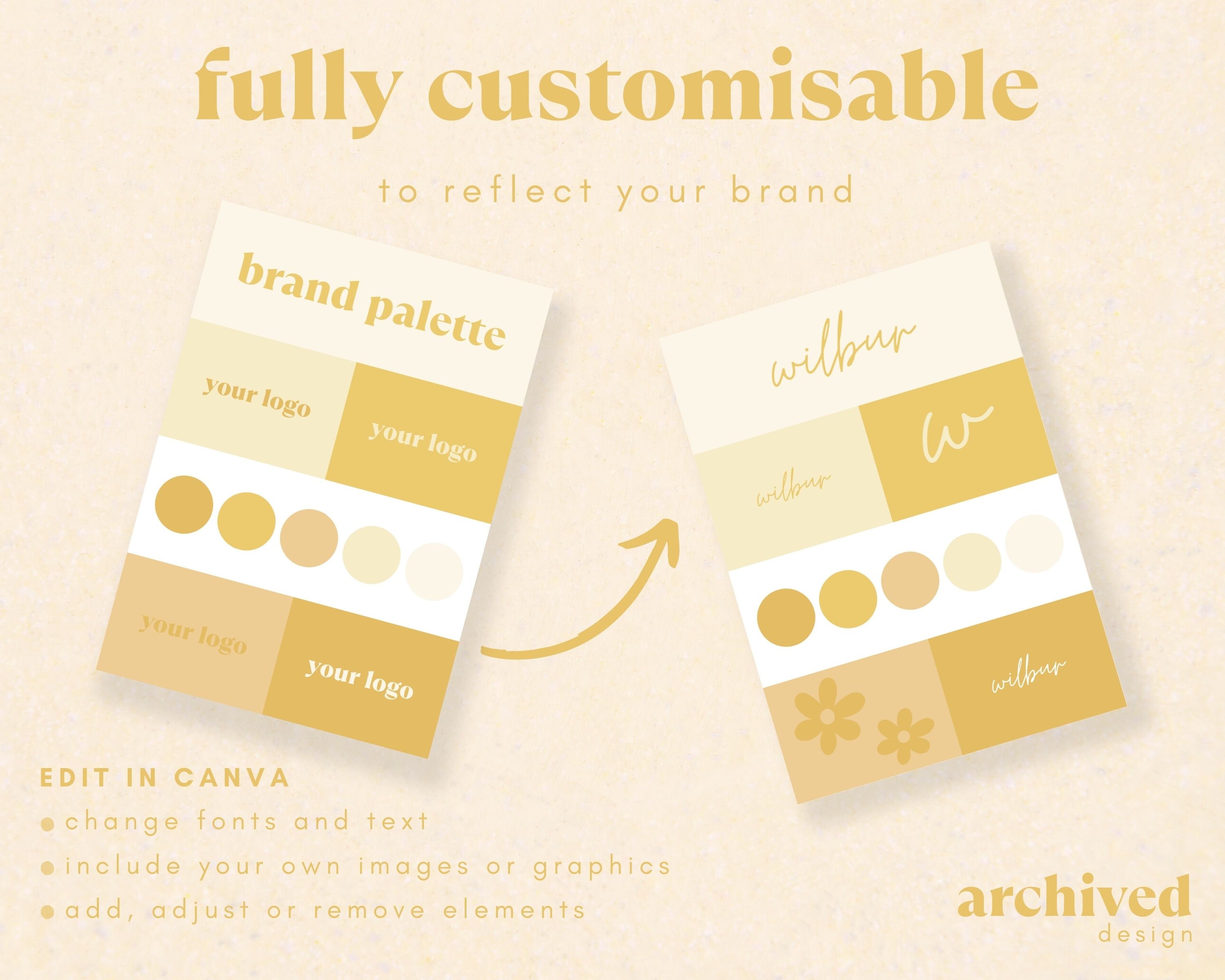 Brand Colour Palette Template Editable Canva Template Small Business ...