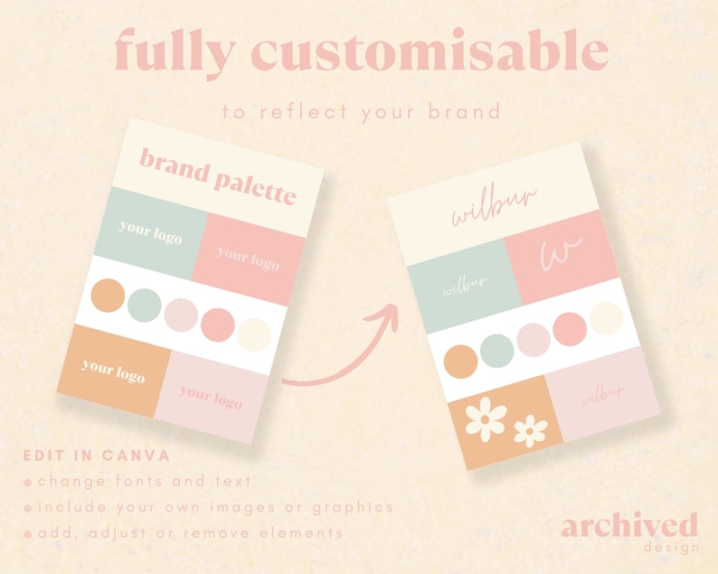 Brand Colour Palette Template - Editable Canva Template - Small ...