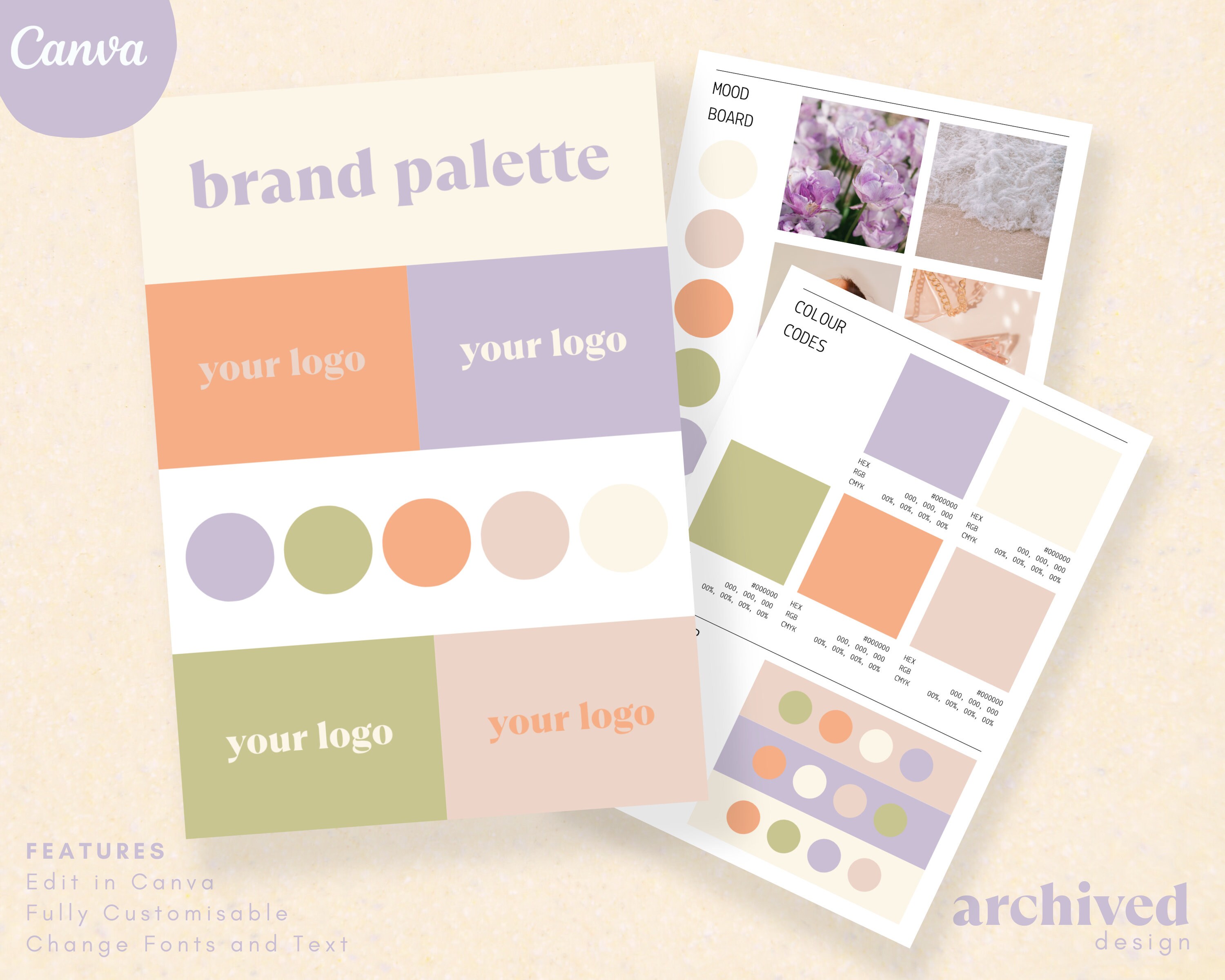 Brand Colour Palette Template Editable Canva Template - Etsy