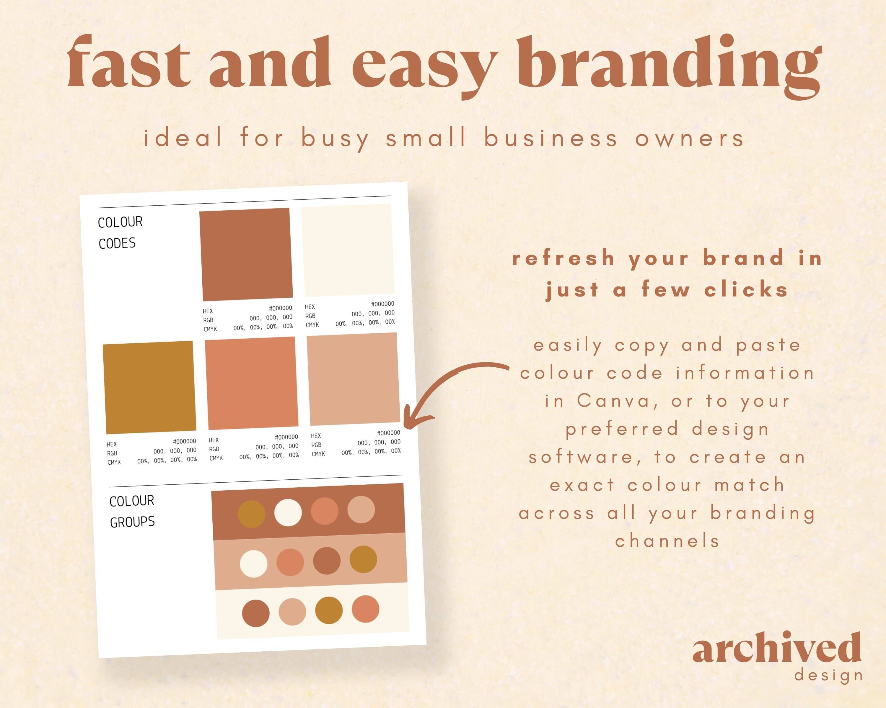 Brand Colour Palette Canva Template Branding Kit Small Business Brand ...