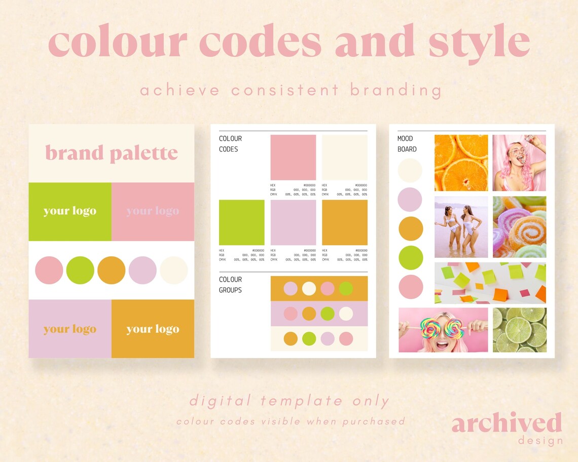 Brand Colour Palette Template Editable Canva Template Small Business ...