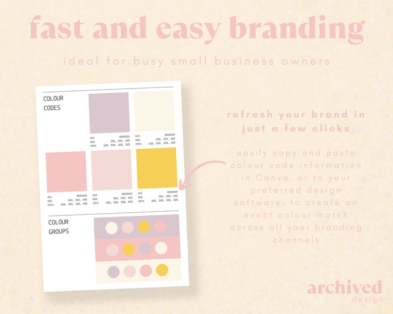 Brand Colour Palette Template - Editable Canva Template - Small ...