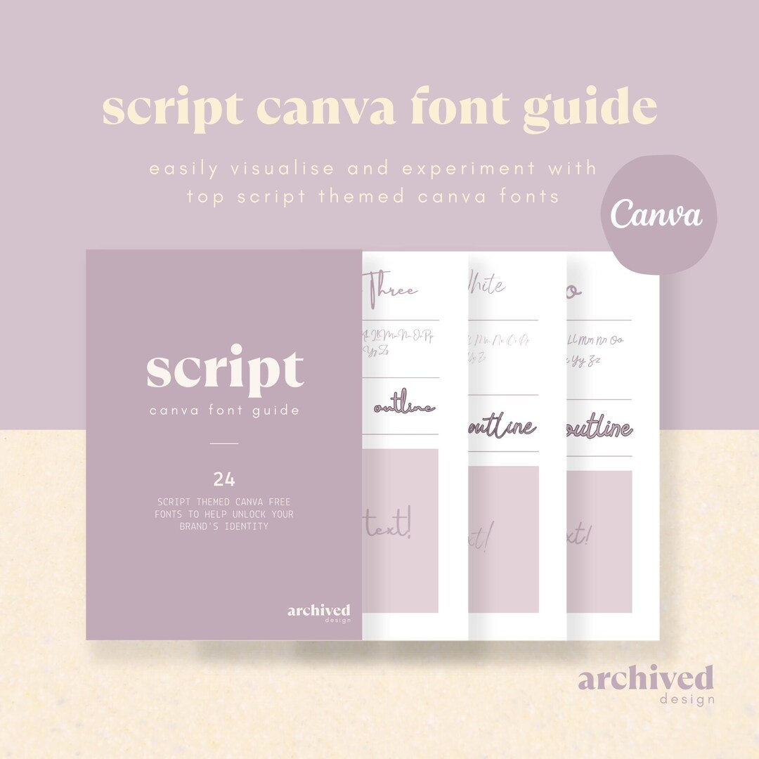 Script Canva Font Guide Font Bundle for Small Business Editable Canva ...