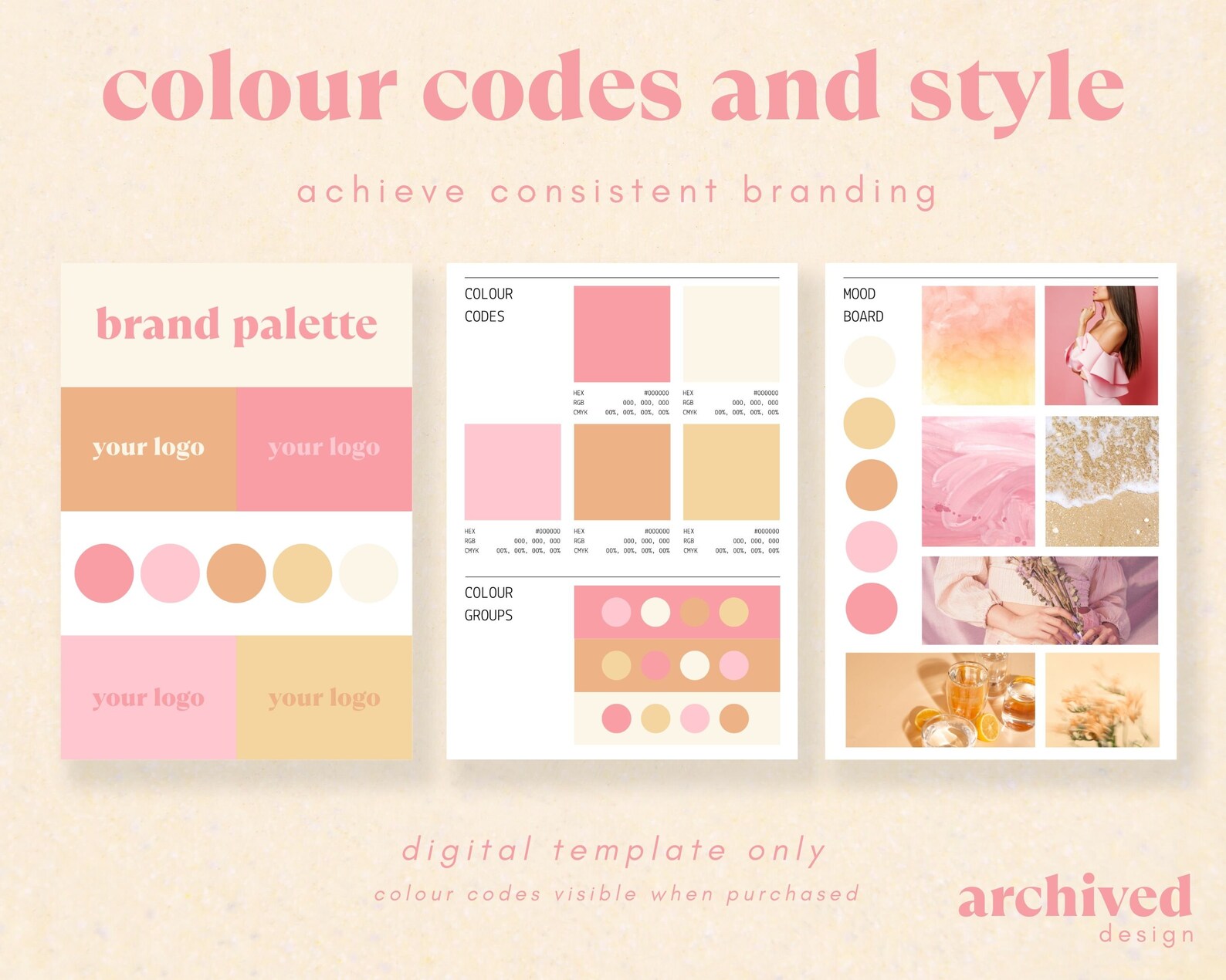 Brand Colour Palette Canva Template Branding Kit Small Business Brand ...