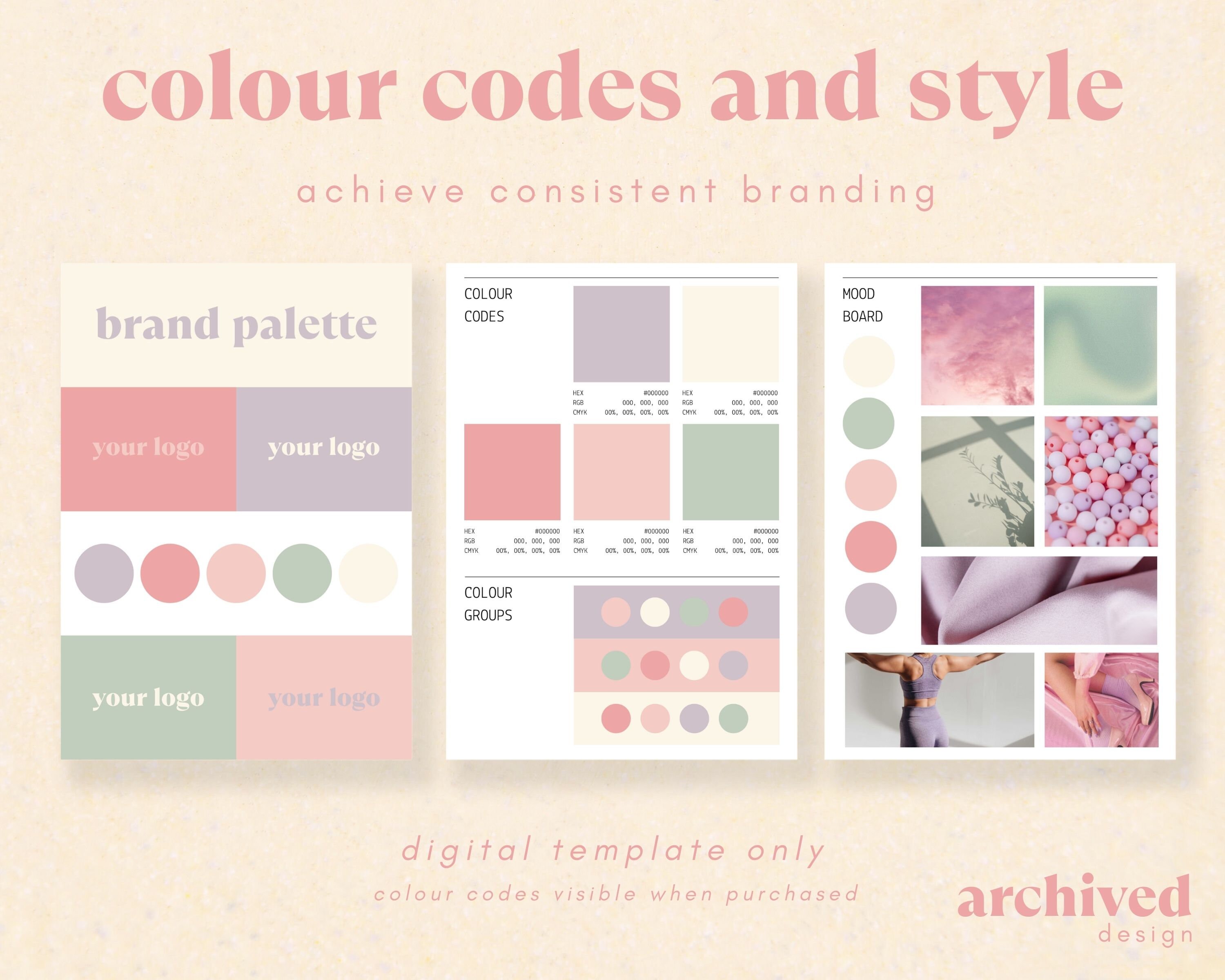 Brand Colour Palette Canva Template Branding Kit Small Business Brand ...