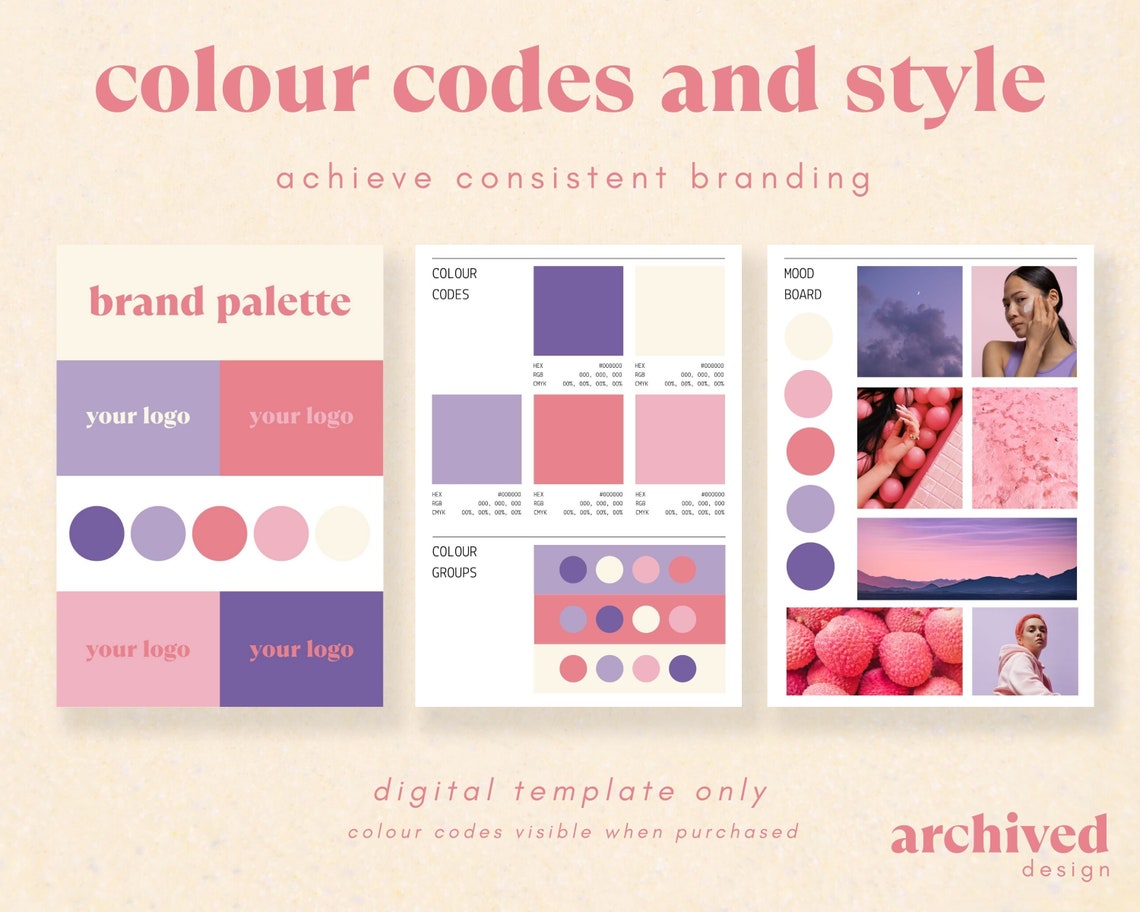 Brand Colour Palette Template - Editable Canva Template - Small ...