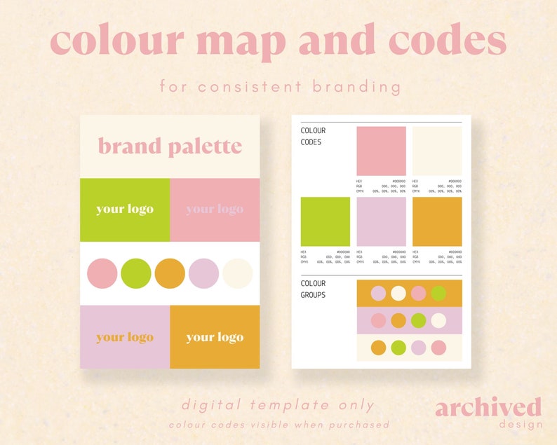 Brand Colour Palette Template Editable Canva Template - Etsy