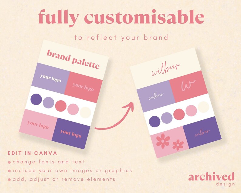 Brand Colour Palette Template - Editable Canva Template - Small ...