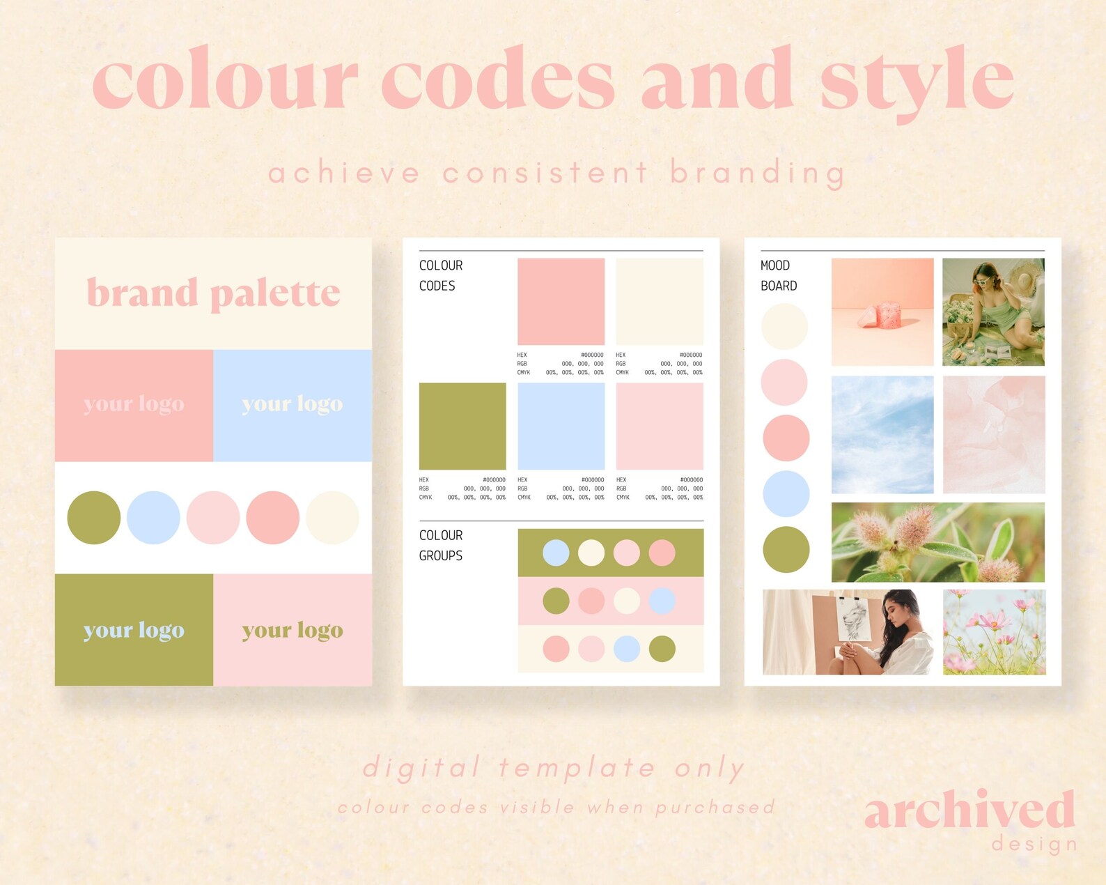 Brand Colour Palette Template - Editable Canva Template - Small ...