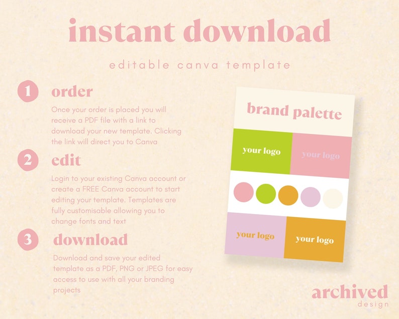 Brand Colour Palette Template Editable Canva Template - Etsy