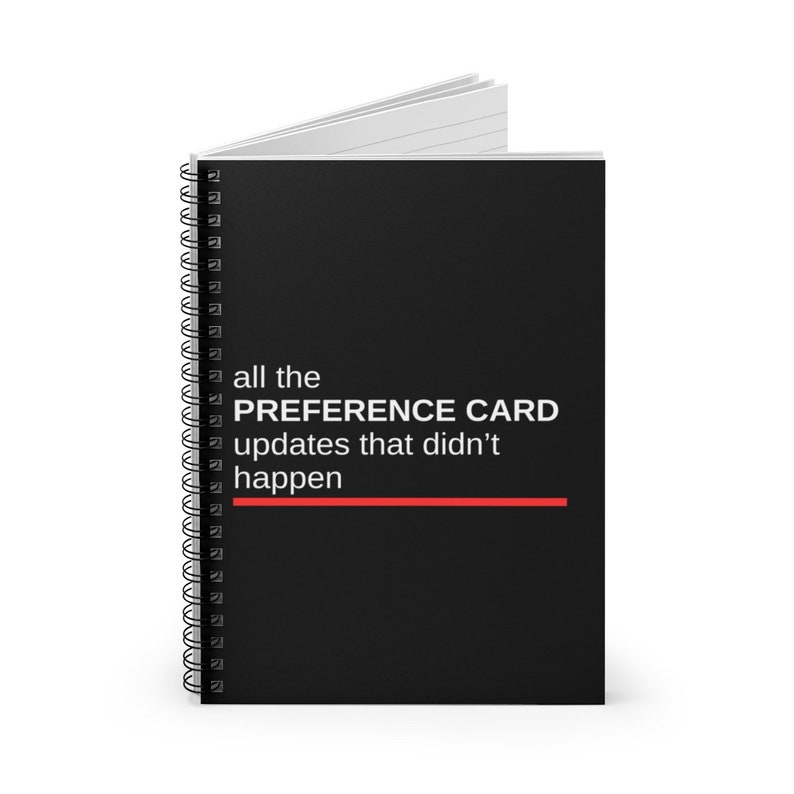 Preference Card Spiral Notebook - Ruled Line Operating Coworker Gift ...