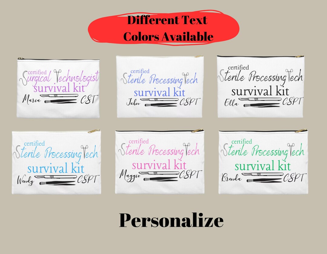 Personalized Sterile Processing Tech Survival Kit Pouch, CSPT Gift ...