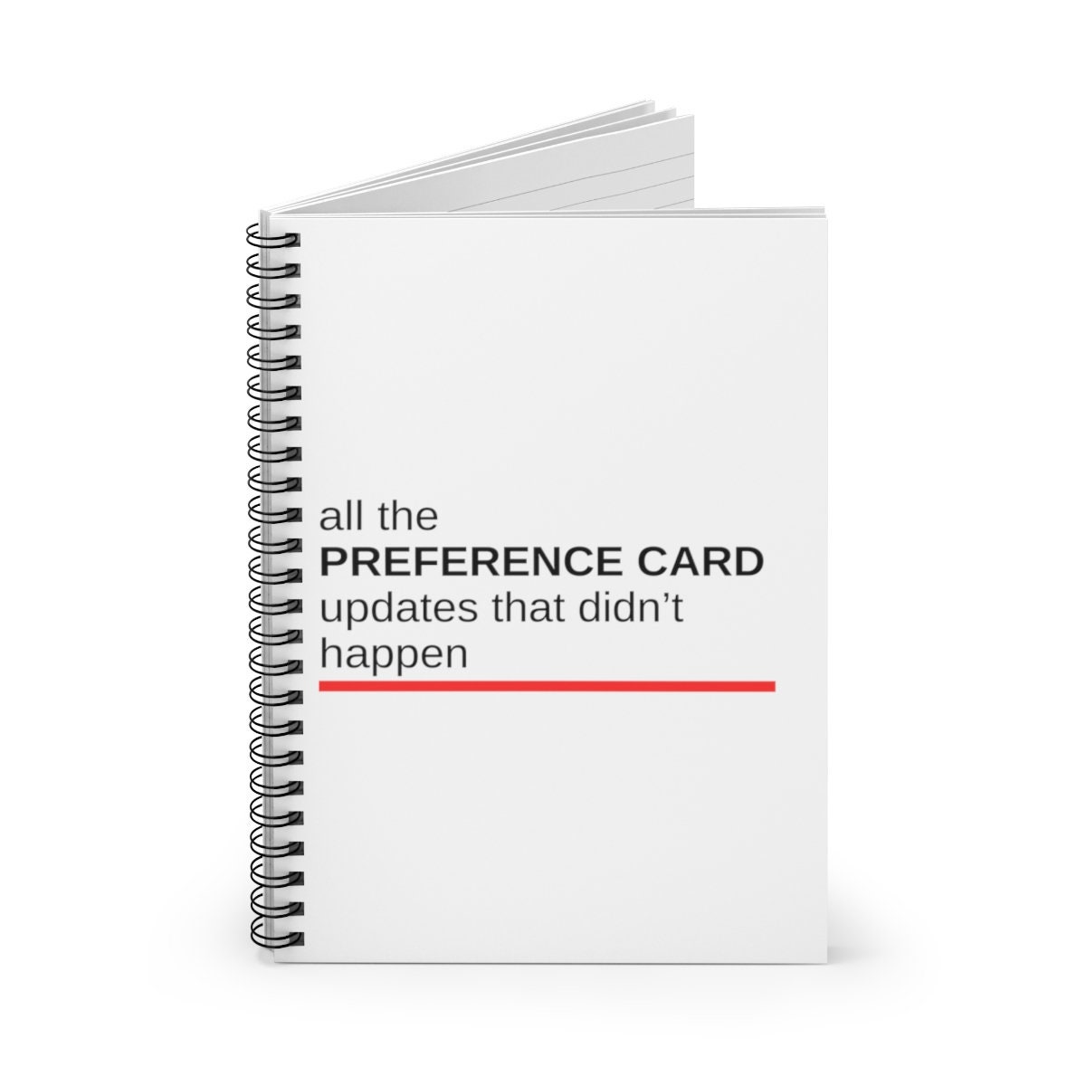 Preference Card Spiral Notebook - Ruled Line Operating Coworker Gift ...