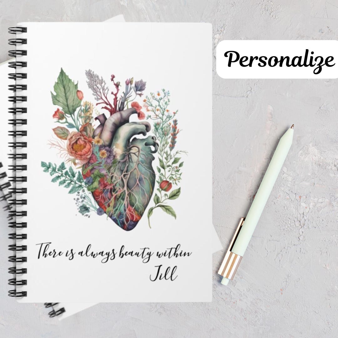Anatomical Heart Flower Anatomy Spiral Notebook - Ruled Line - Etsy